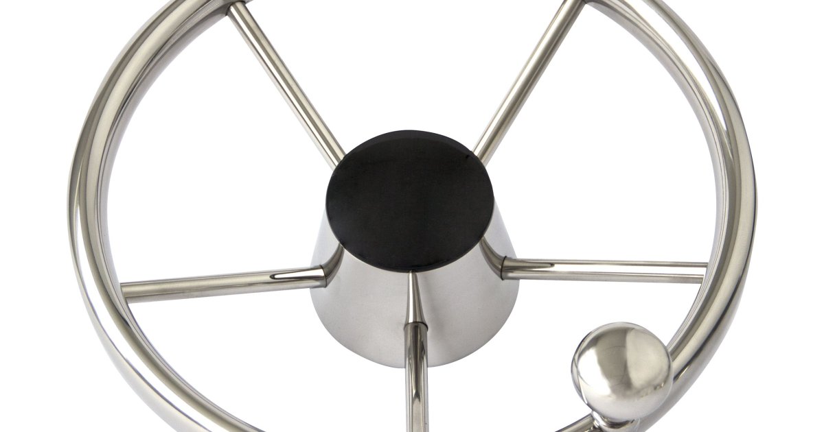 Steering wheel stainless steel Ø28cm, with fast crank - Sleipner UK