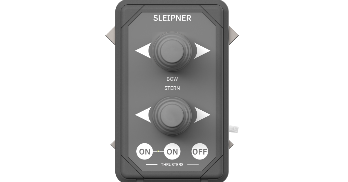 Dual thruster joystick panel, grey w/adapter plate - Sleipner UK