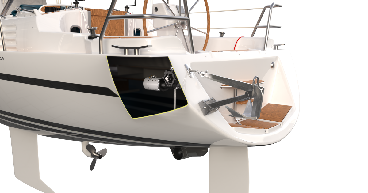 Maxi 43 windlass, 1500W 24V, port side - Sleipner UK